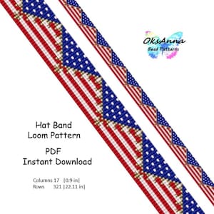 American Flag Hatband Pattern, Loom Beading Tutorial (PDF) - Etsy