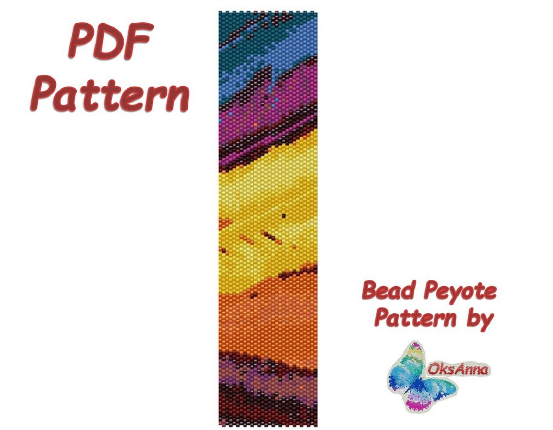 Colorful Peyote Bracelet Pattern Miyuki Pattern Beaded Pattern | Etsy
