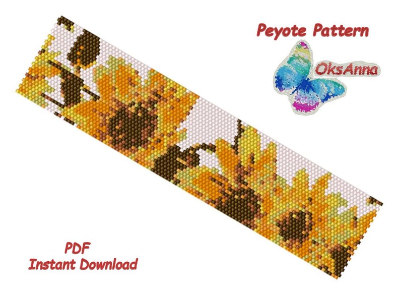 Peyote Bracelet Pattern Flower Beaded Pattern Miyuki Pattern - Etsy