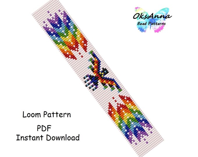 Turquoise Thunderbird Loom Bead Pattern for Bracelet - Native Inspired ...