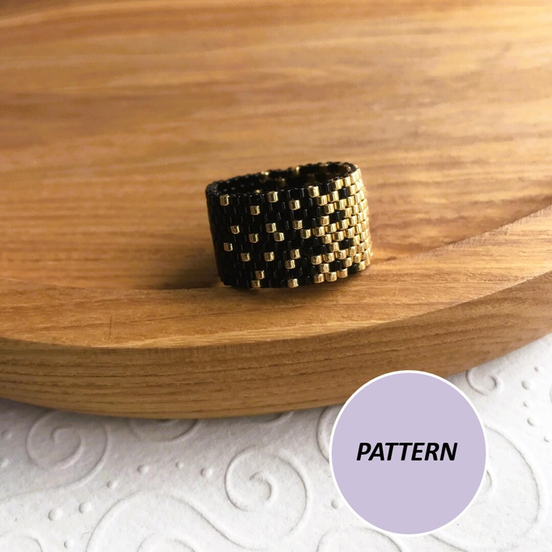 Even Peyote Ring Pattern Peyote Stitch Ring Design Bead Ring Tutorial ...