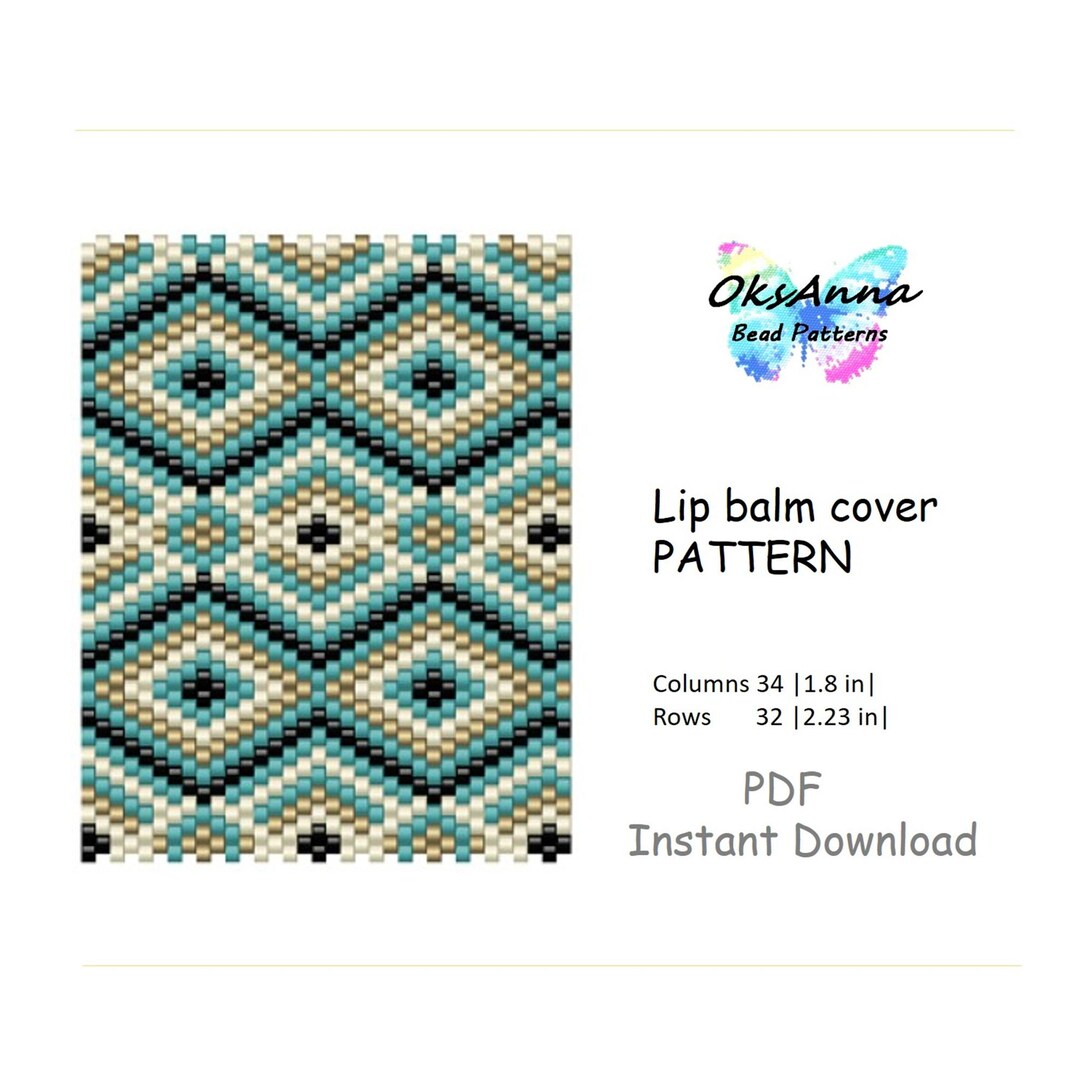 Beaded Lip Balm Cover Pattern Even Count Payote Seed Bead Pattern - Etsy