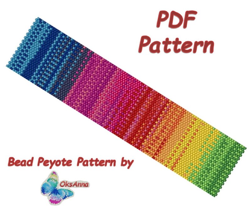 Colorful peyote bracelet pattern Peyote PDF pattern Miyuki | Etsy