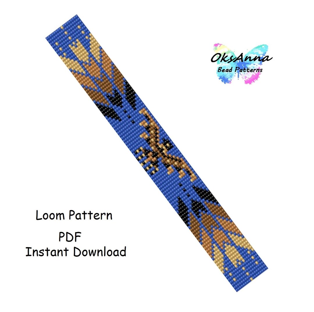 Thunderbird Bracelet Pattern Blue Seed Bead Pattern Loom Bracelet ...