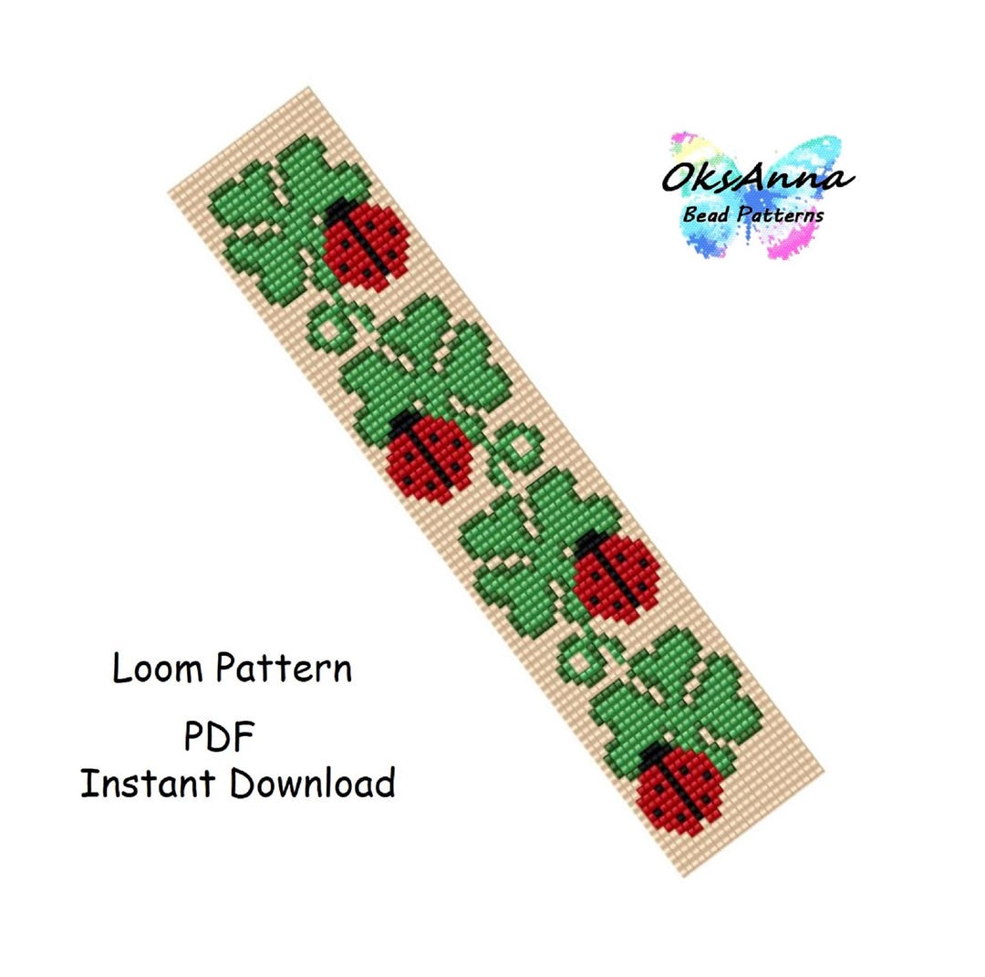 Ladybugs Bracelet Pattern Seed Bead Bracelet Design Floral Loom ...
