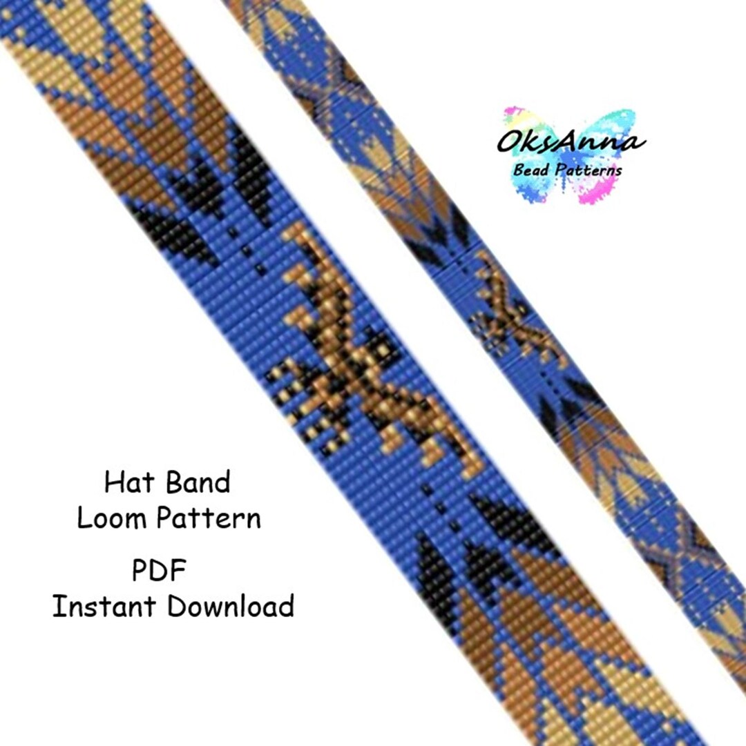 Thunderbird Hatband Pattern Blue Loom Hatband Miyuki Beading Tutorial ...