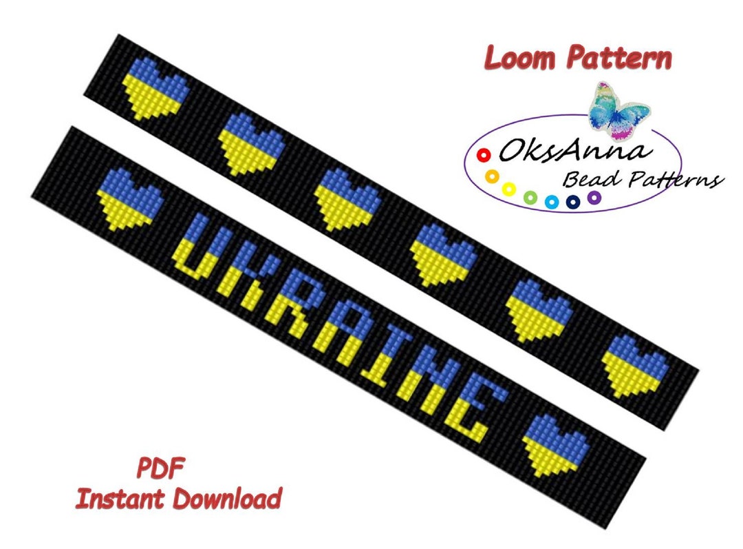 Beading Bracelet Pattern Loom Pattern Stand With Ukraine Miyuki Pattern ...