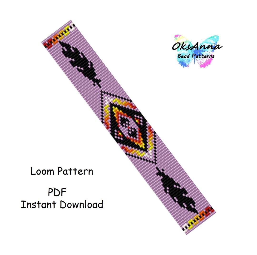 Feather Bead Pattern Loom Weave Bracelet Seed Bead Pattern Geometric ...