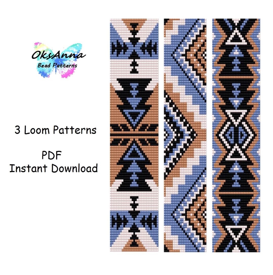 Loom Bracelet Pattern Set Miyuki Tutorial Beadweaving Bracelet Design ...