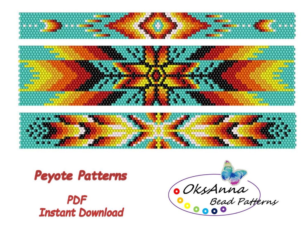 Peyote Bracelet Pattern Beading Pattern Peyote Pattern Beadweaving ...