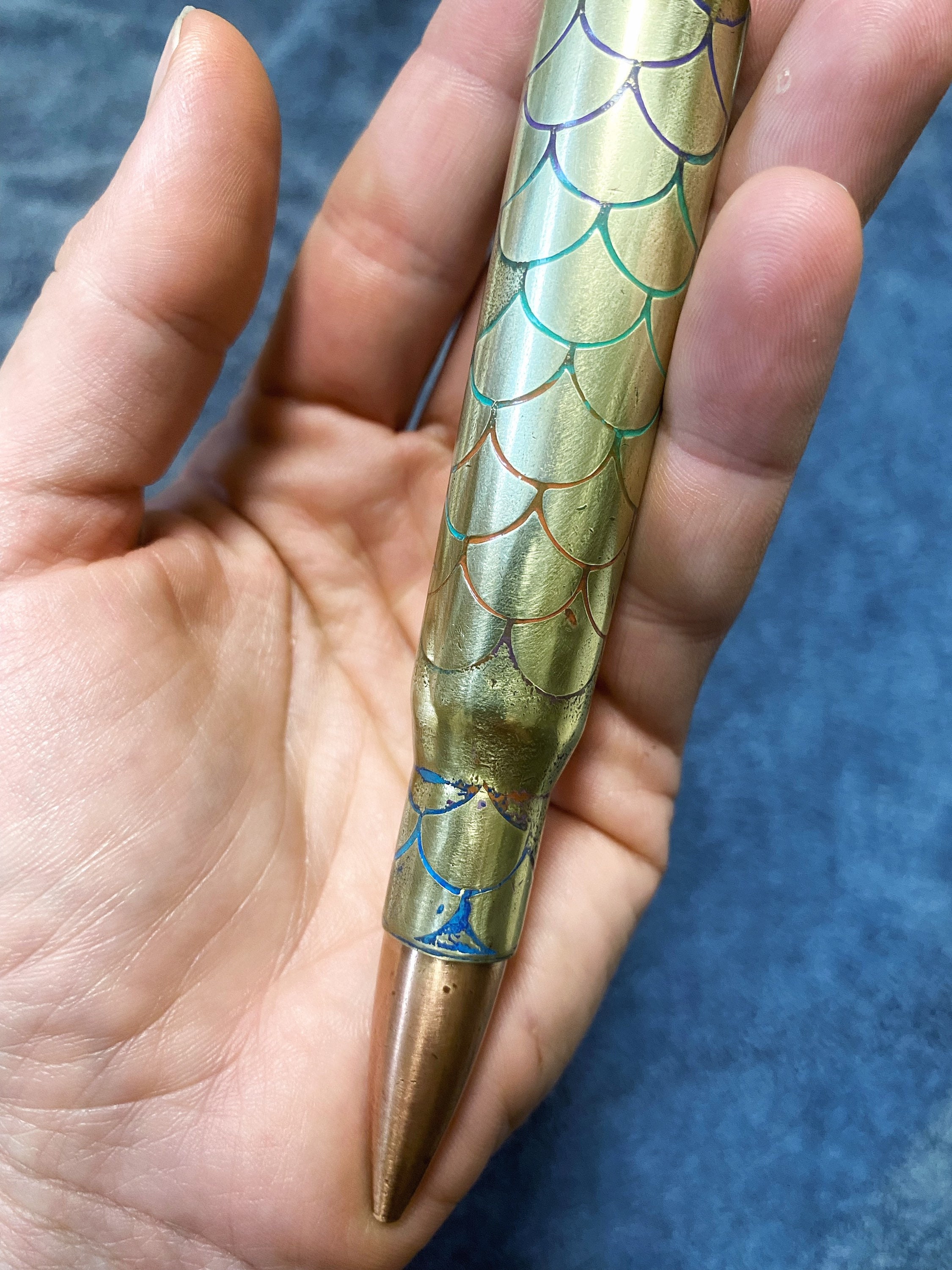 Rainbow Mermaid Scales 50BMG Etching Patinated - Etsy