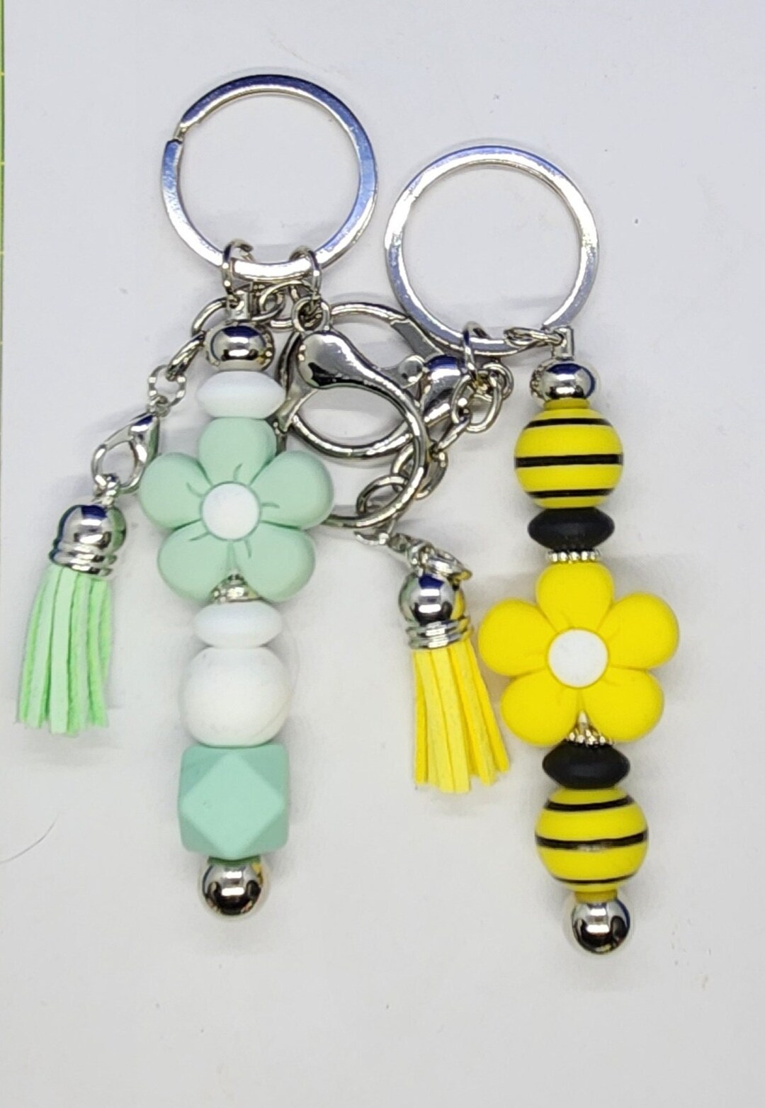 Flower Silicone Beaded Keychain - Etsy