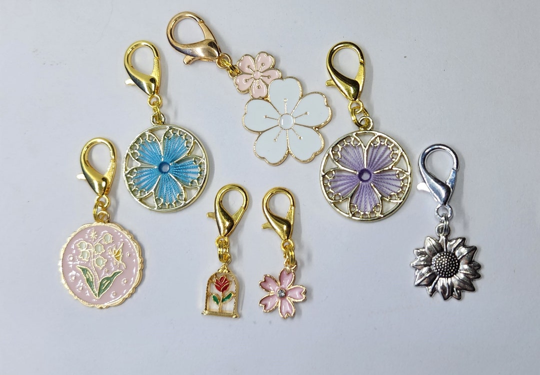 Flower Zipper Pull Charms - Etsy
