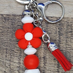 Flower Silicone Beaded Keychain - Etsy
