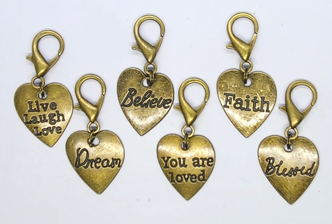 Heart Inspiration Zipper Pull Charms - Etsy