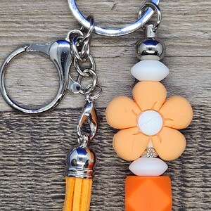 Flower Silicone Beaded Keychain - Etsy