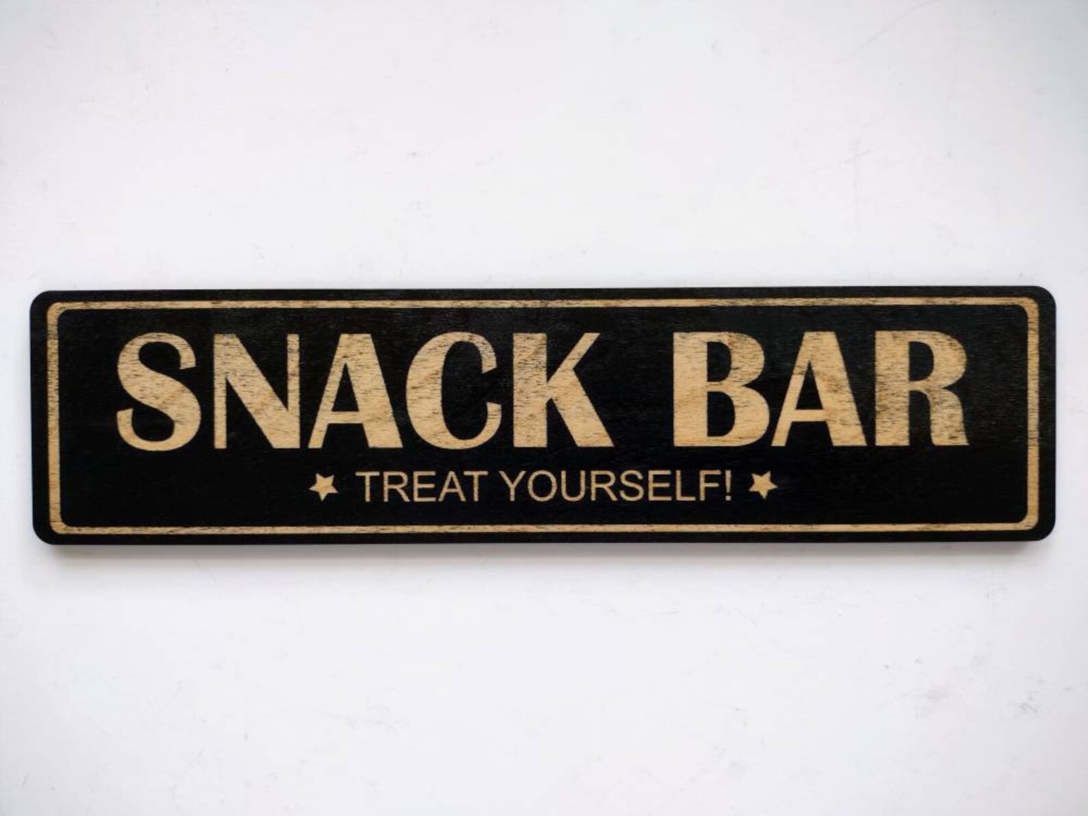 Snack Bar Wooden Engraved Sign Treat Yourself Kitchen - Etsy