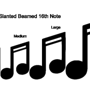 Wooden Music Note Cutouts, Treble Clef, Beamed 8th Note, Slanted Beamed ...