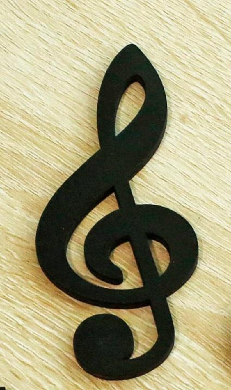Wooden Music Note Cutouts: Treble Clef, 8th & 16th Notes, Half Note ...