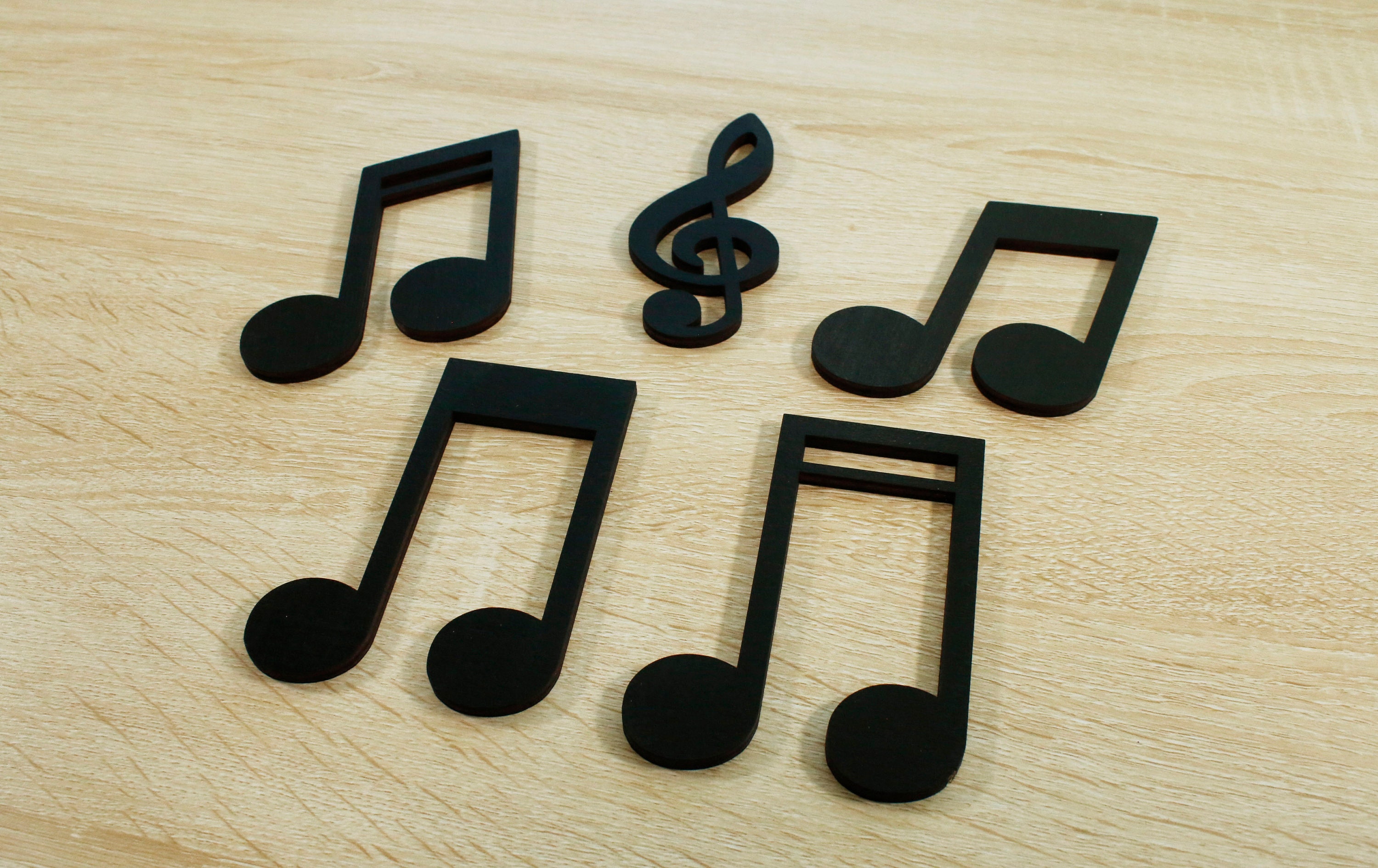 Wooden Music Note Cutouts: Treble Clef, 8th & 16th Notes - Etsy