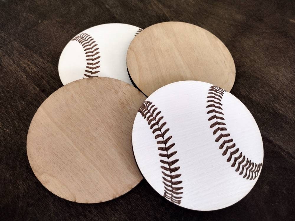 Baseball Coaster Softball Coaster Wood Engraved Coaster - Etsy