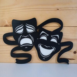 Drama Masks Wooden Wall Art: Theater Decor - Etsy
