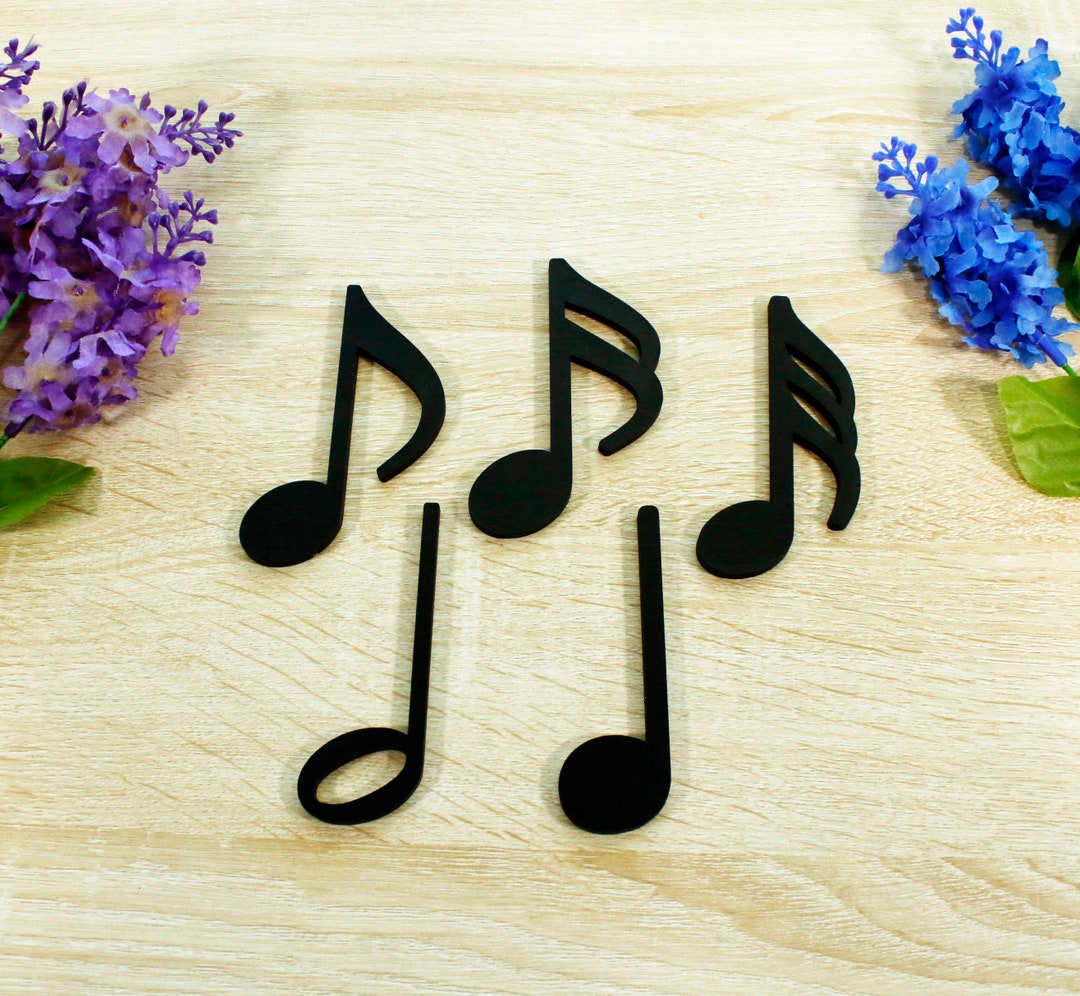 Wooden Music Note Cutouts, 16th Note, 8th Note, Quarter Note, Music ...