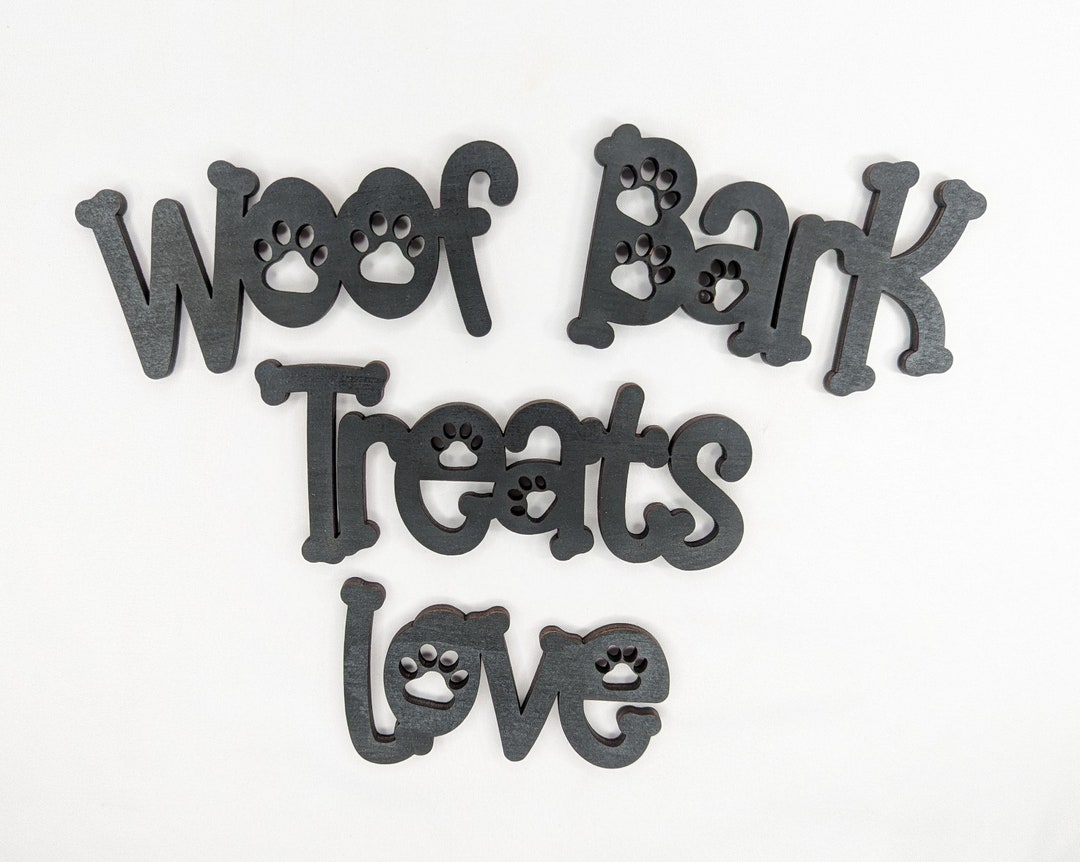 Cute Dog Word Cutouts Cute Dog Signs Dog Wall Décor Wooden - Etsy