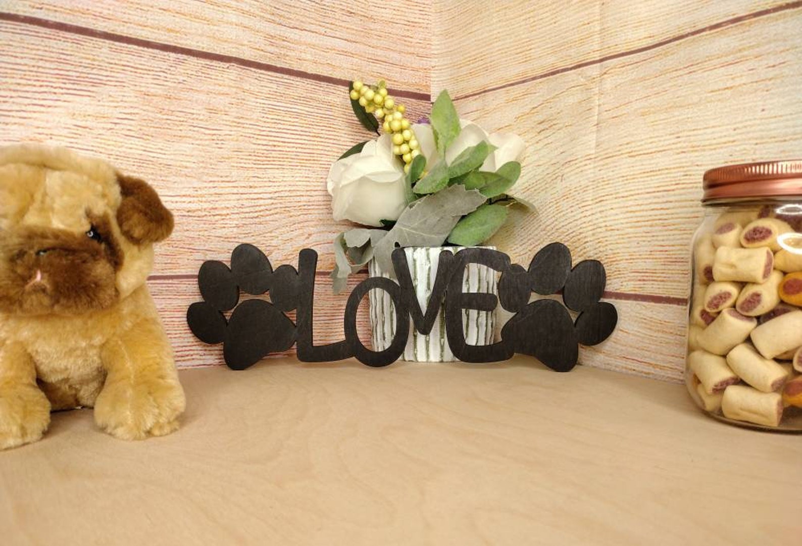 Love Paw Prints Cutout Sign Cute Dog Signs Wooden Dog Sign - Etsy