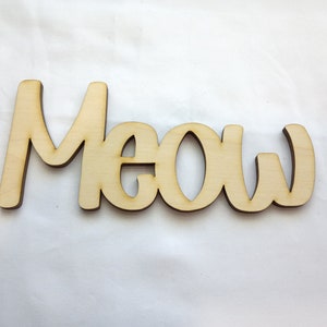 Laser Cut Wood "meow" Sign: Cat Wall Decor - Etsy