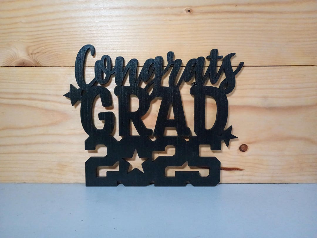 Congrats Grad 2025 Wooden Sign, Graduations Signs, Graduation Photo ...