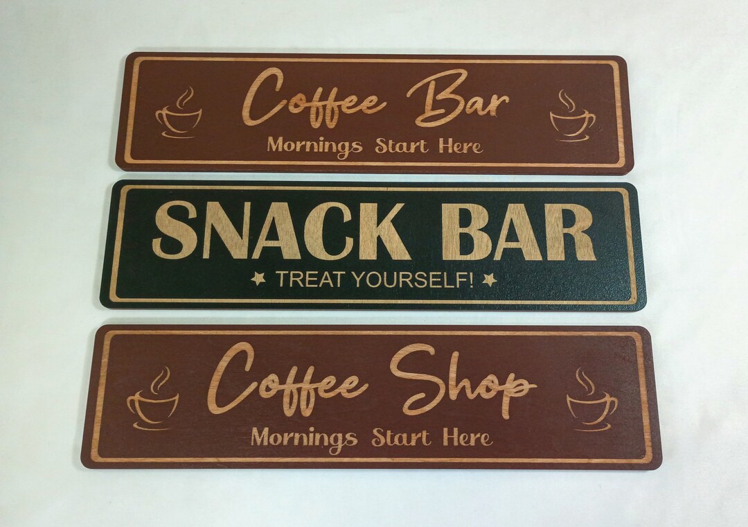 Engraved Wooden Snack Bar Sign: Kitchen Decor - Etsy