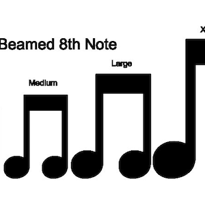Wooden Music Note Cutouts, Treble Clef, Beamed 8th Note, Slanted Beamed ...
