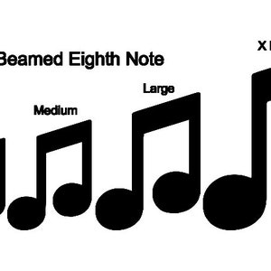 Wooden Music Note Cutouts, Treble Clef, Beamed 8th Note, Slanted Beamed ...