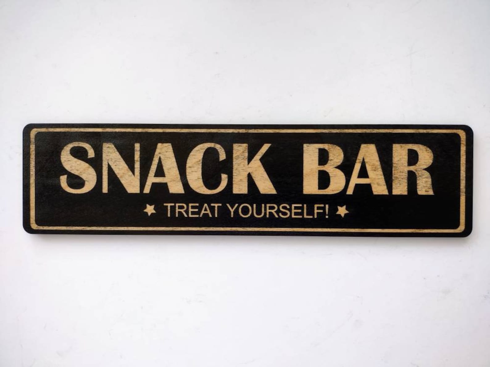 Snack Bar Wooden Engraved Sign Treat Yourself Kitchen - Etsy
