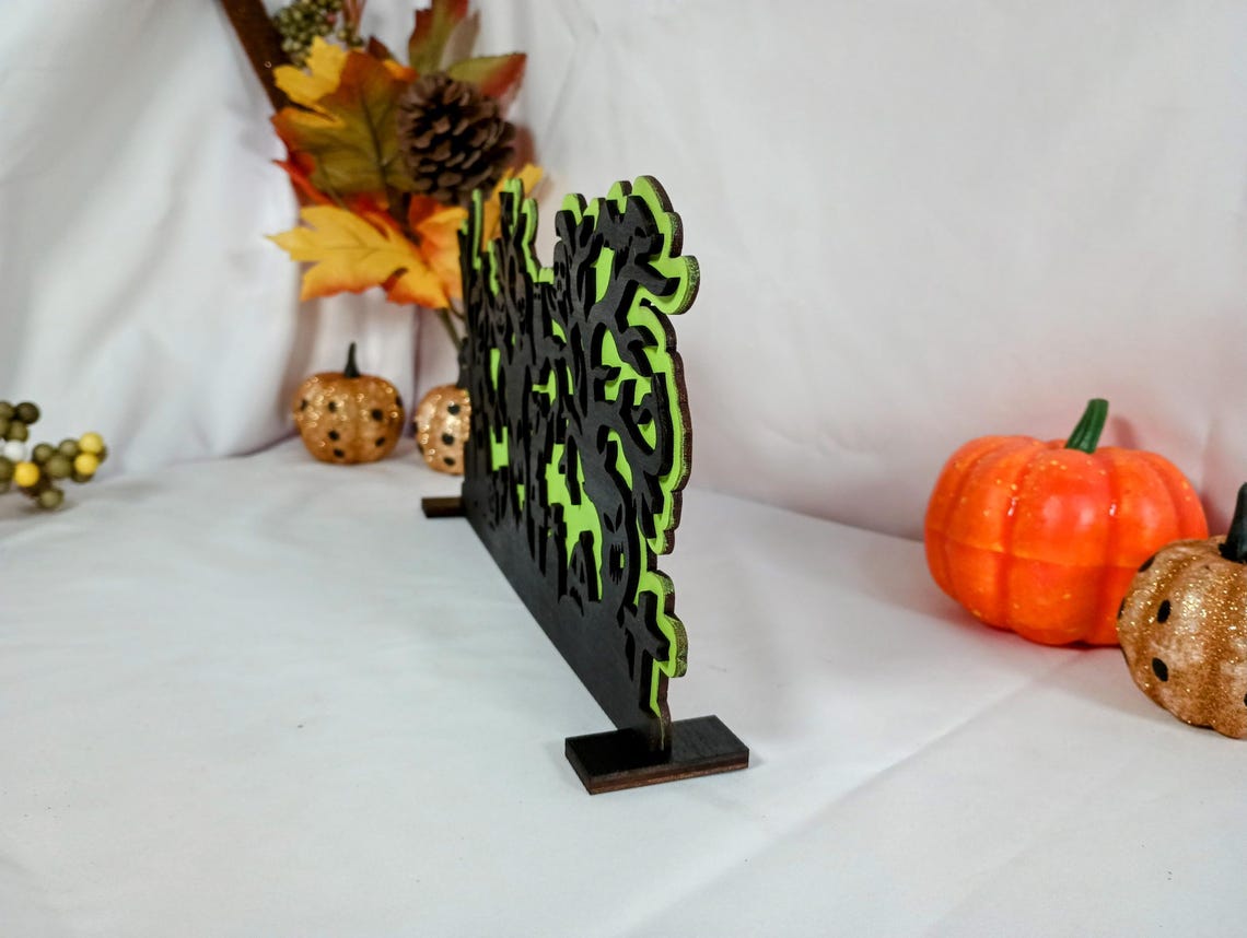 Laser Cut Haunted Graveyard Display: Spooky Halloween Decor - Etsy