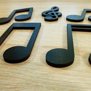 Wooden Music Note Cutouts, Treble Clef, Beamed 8th Note, Slanted Beamed ...