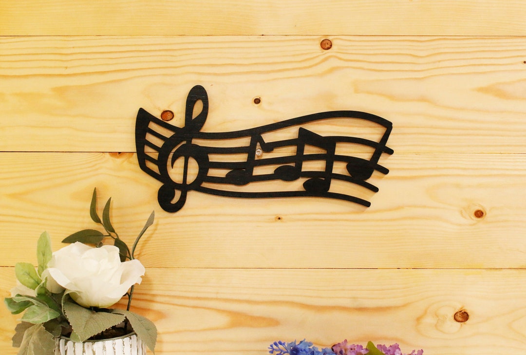 Wooden Music Notes Sign, Treble Clef, Music Wall Art, Musical Décor ...