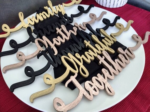 Holiday Plate Setting Words-thanksgiving Décor-dining Table - Etsy