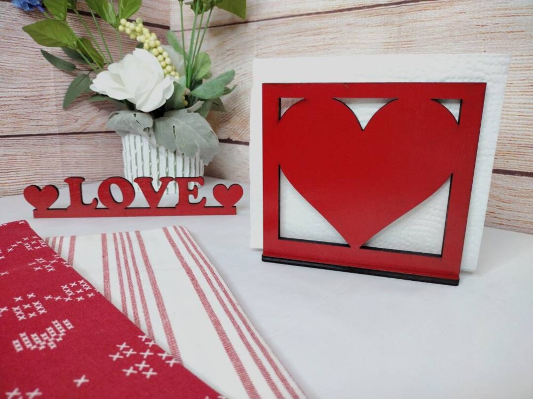 Heart Napkin Holder, Heart Cutout, Valentine's Décor, Valentine's ...