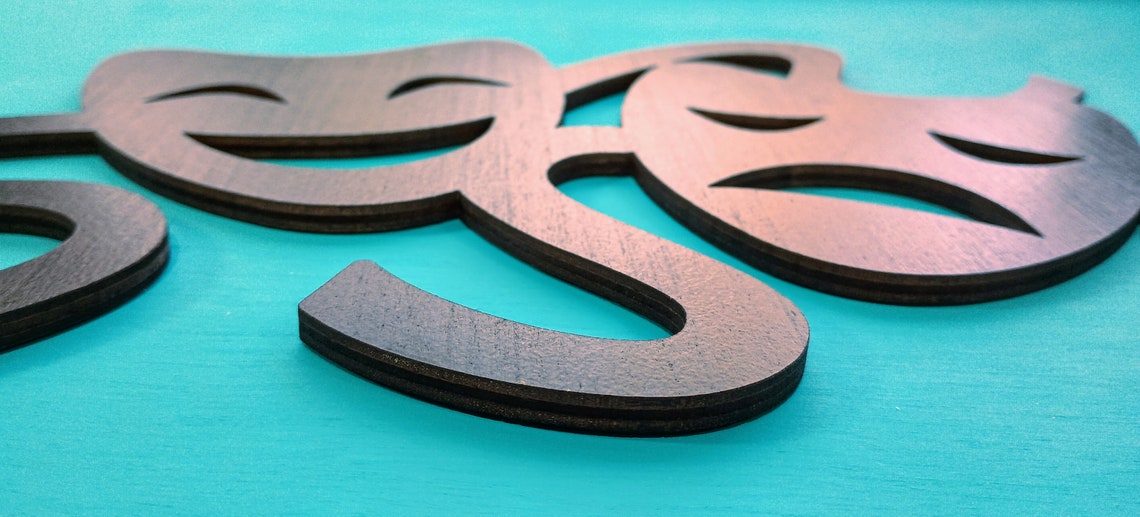 Drama Faces Wooden Cutout Sign: Theater Wall Decor - Etsy