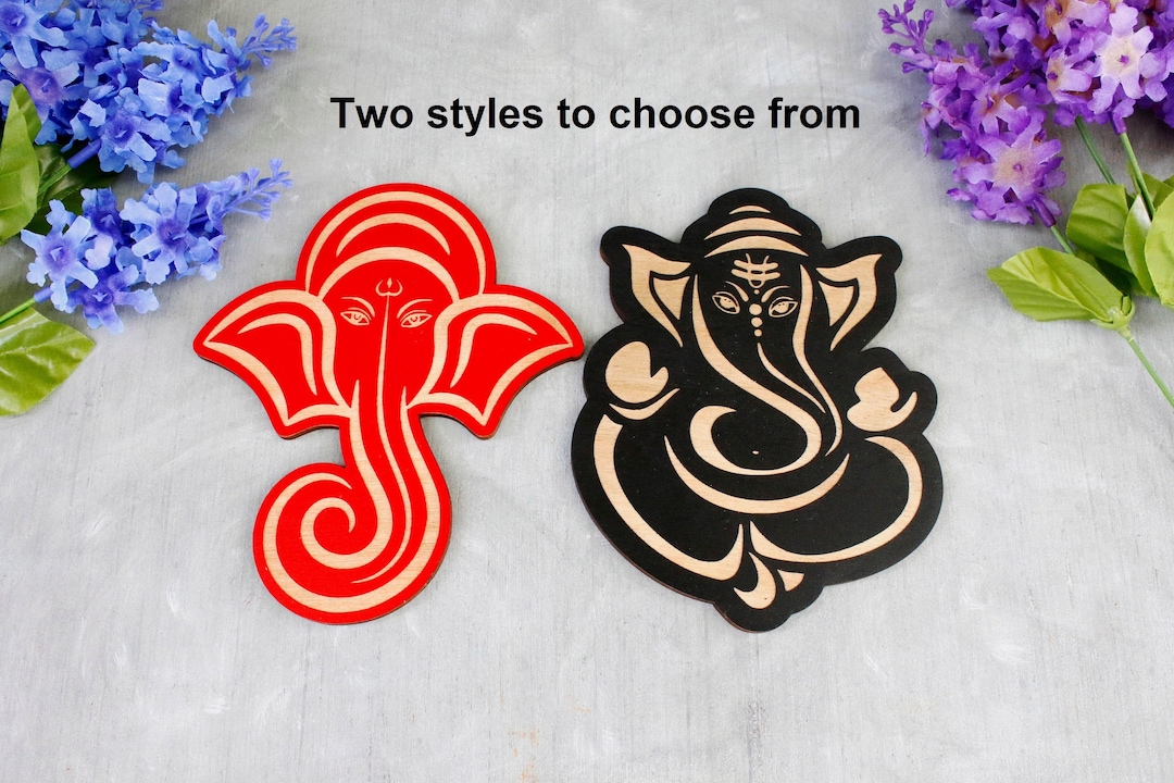 Engraved Wooden Ganesha Cutout: Hindu Elephant God Art - Etsy