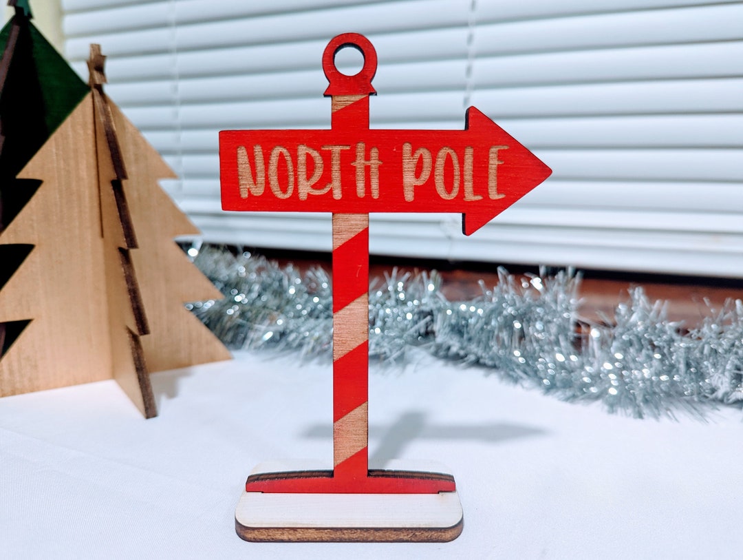 North Pole Sign, Wood Christmas Sign, Christmas Décor, Christmas ...