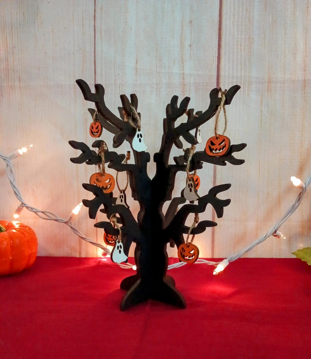 3D Haunted Tree: Laser Cut Wood Halloween Decor With Pumpkins & Ghosts ...
