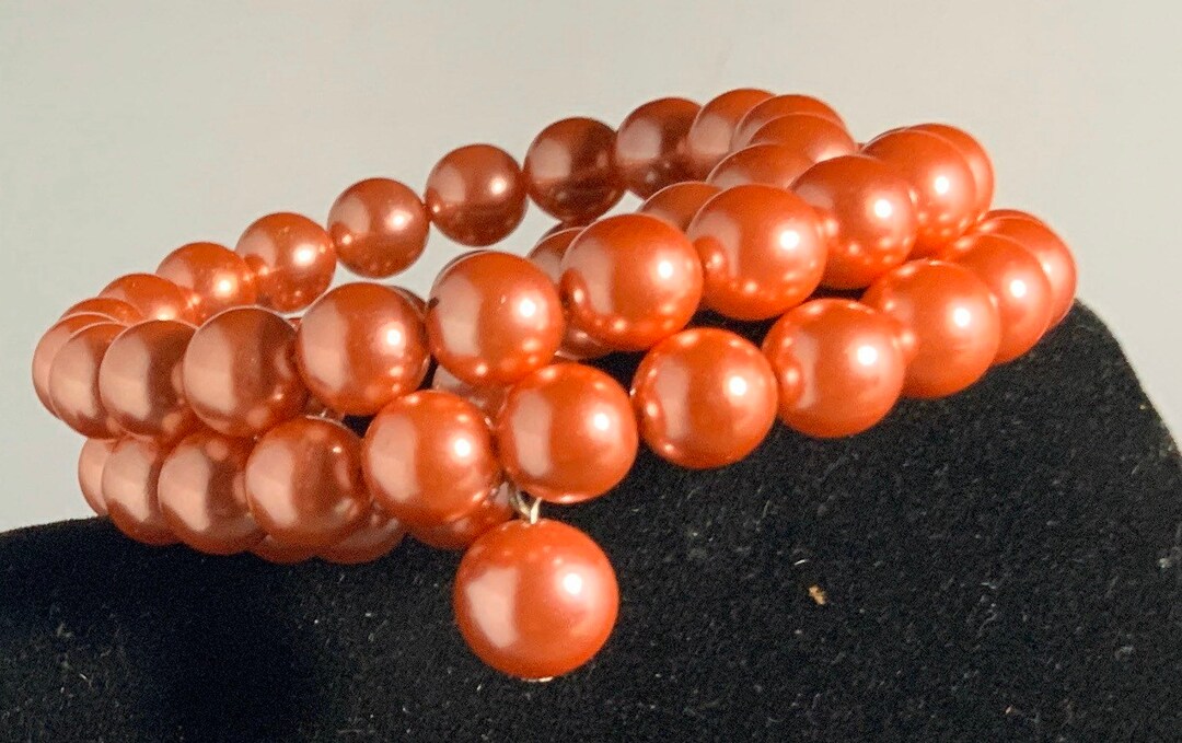 Rosy Playtime Faux Pearl Coil Bracelet - Etsy