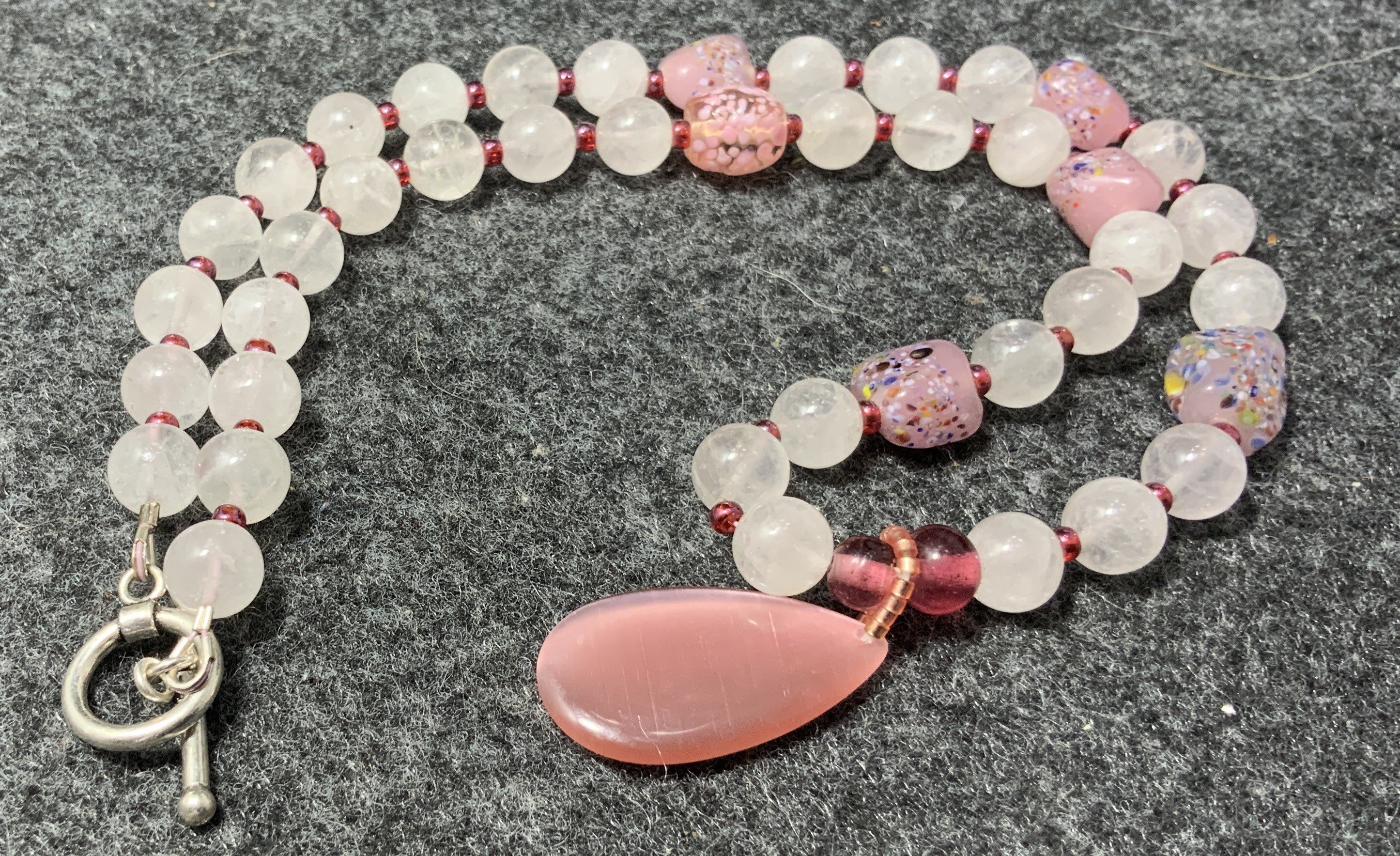 Bubble Gum Love Collar de cuarzo rosa w / colgante - Etsy España
