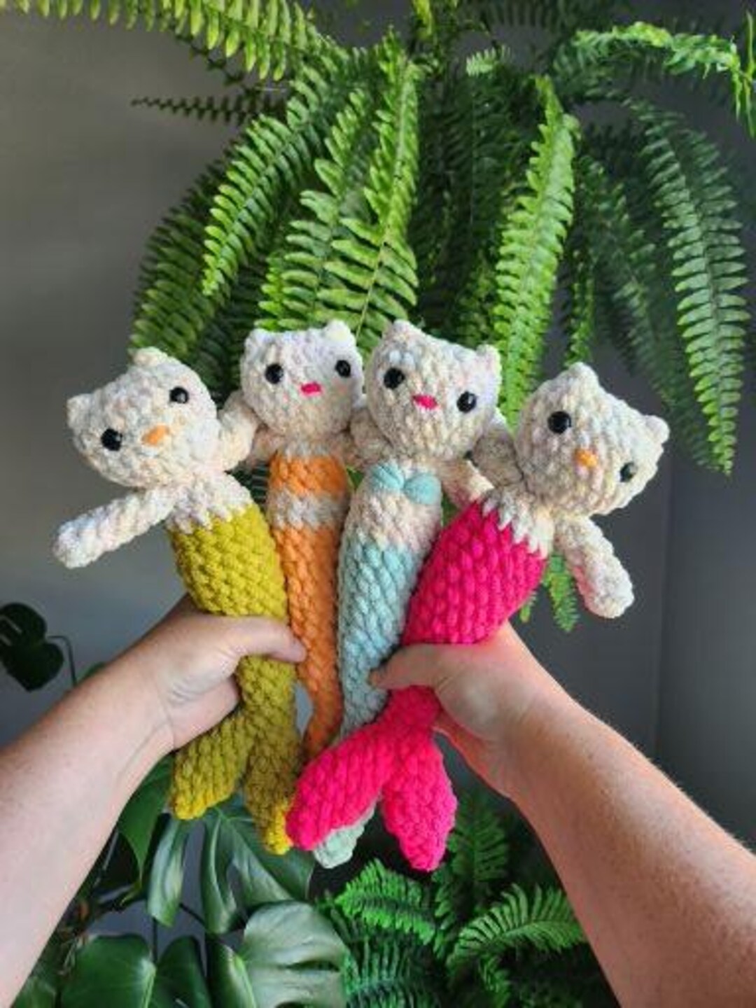 Crochet Cat Mermaid Merkitty Plush Gifts for Cat Lover Gift Idea for ...