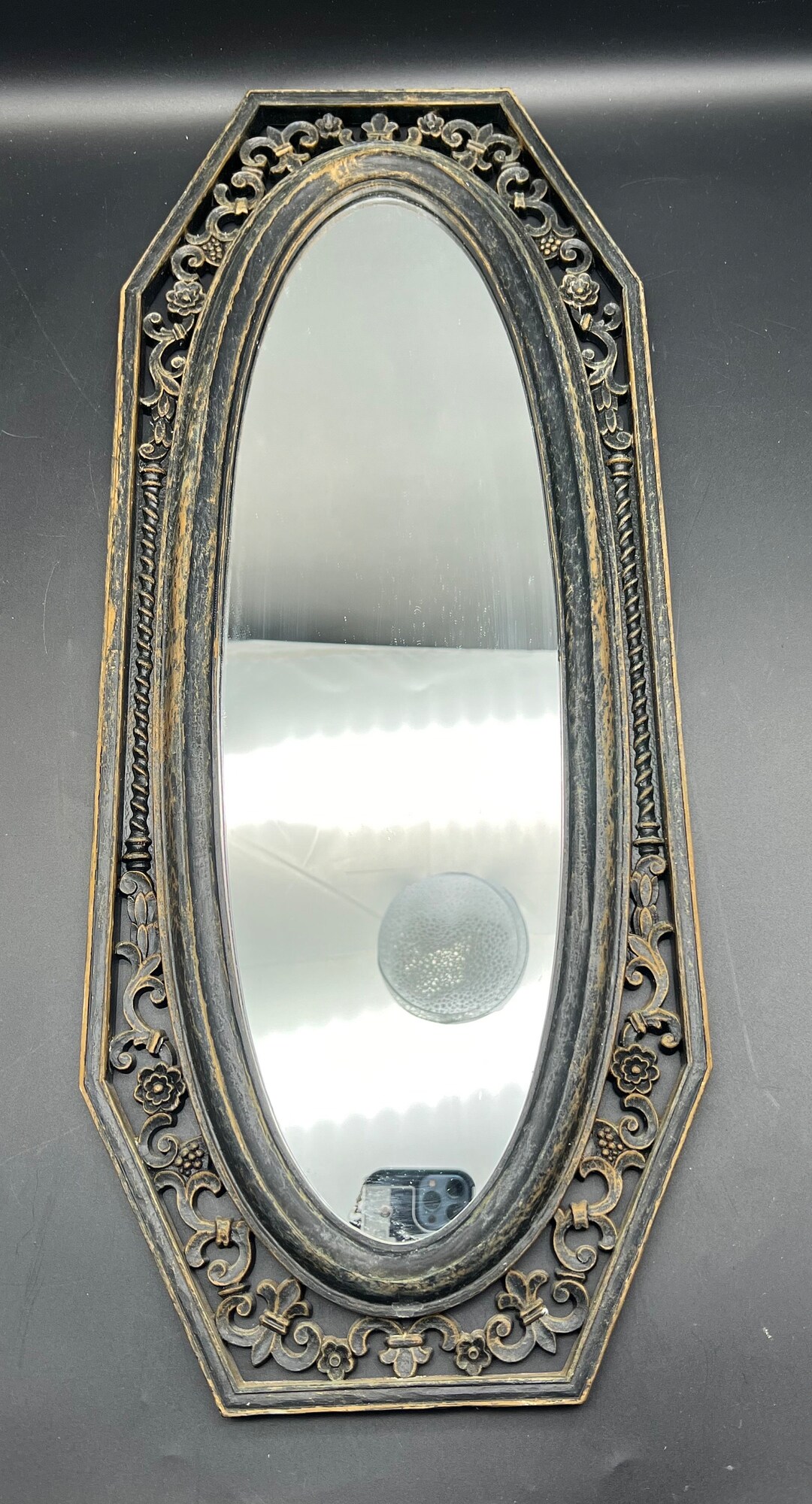 1965 Syraco Mirror Rectangle Oval Mirror Number 4932 Wall Decor 22.5 X ...