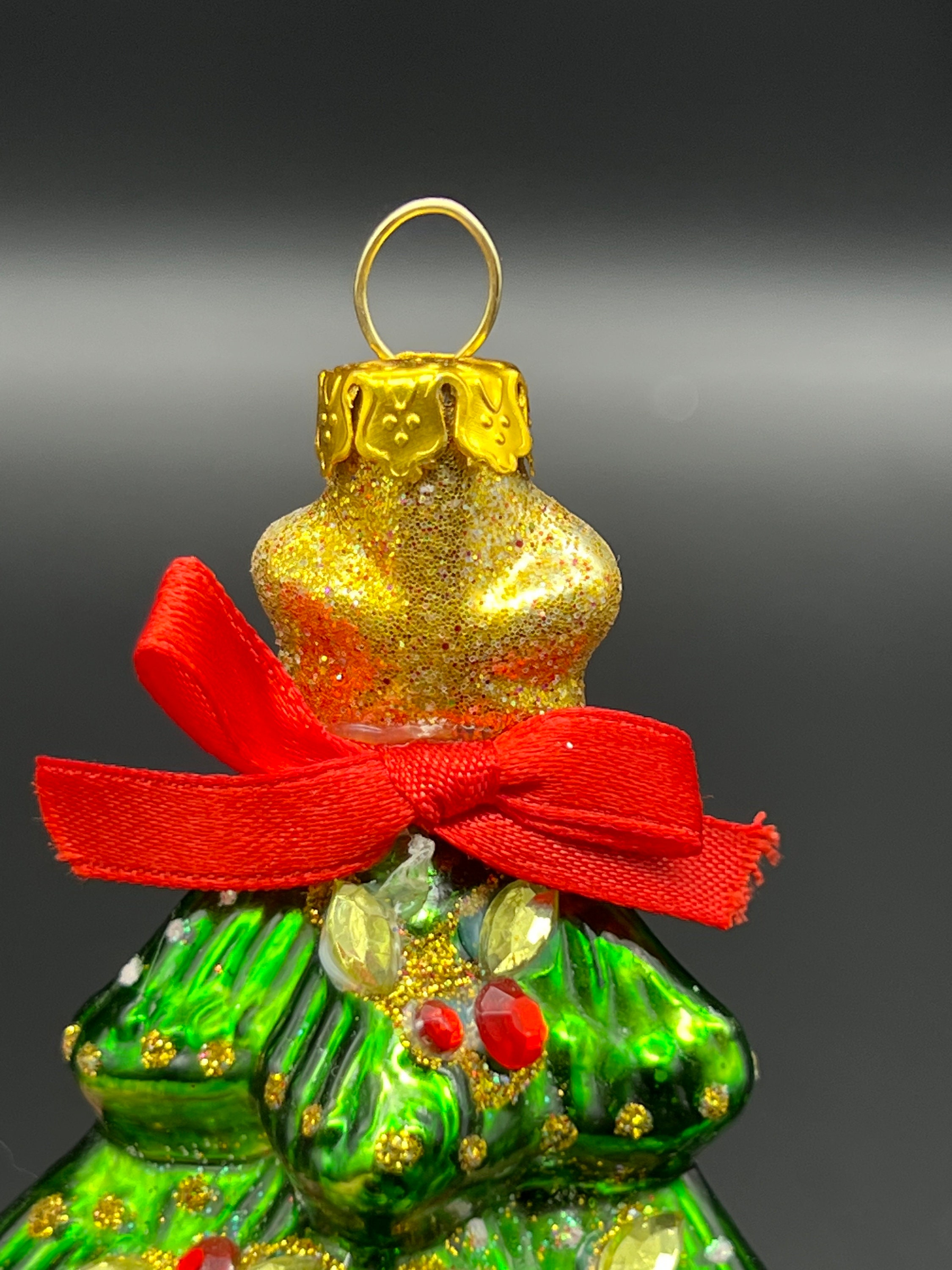 Large Jeweled Christmas Tree Blown Glass Ornament 5” - Etsy