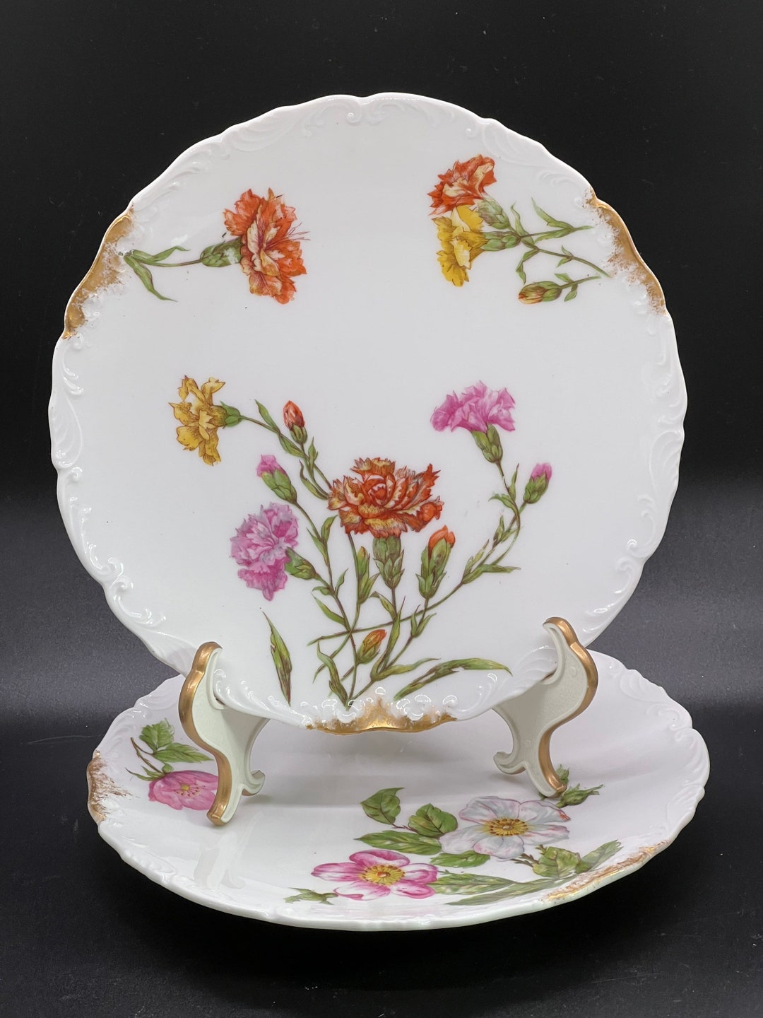 Two T&V Limoges France Plates Beautiful Tressemanes and Vogt - Etsy